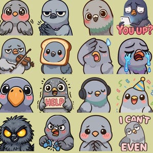 Kawaii Pigeon Emote Bundle: Twitch, Youtube, Discord - Etsy