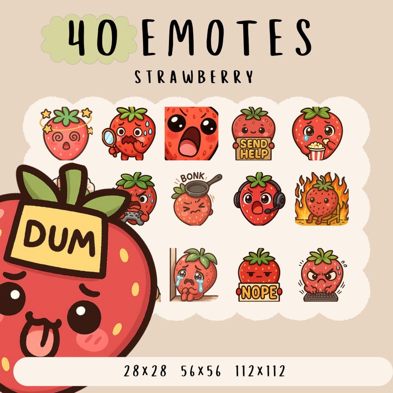 Discord Emojis Strawberry - Etsy UK