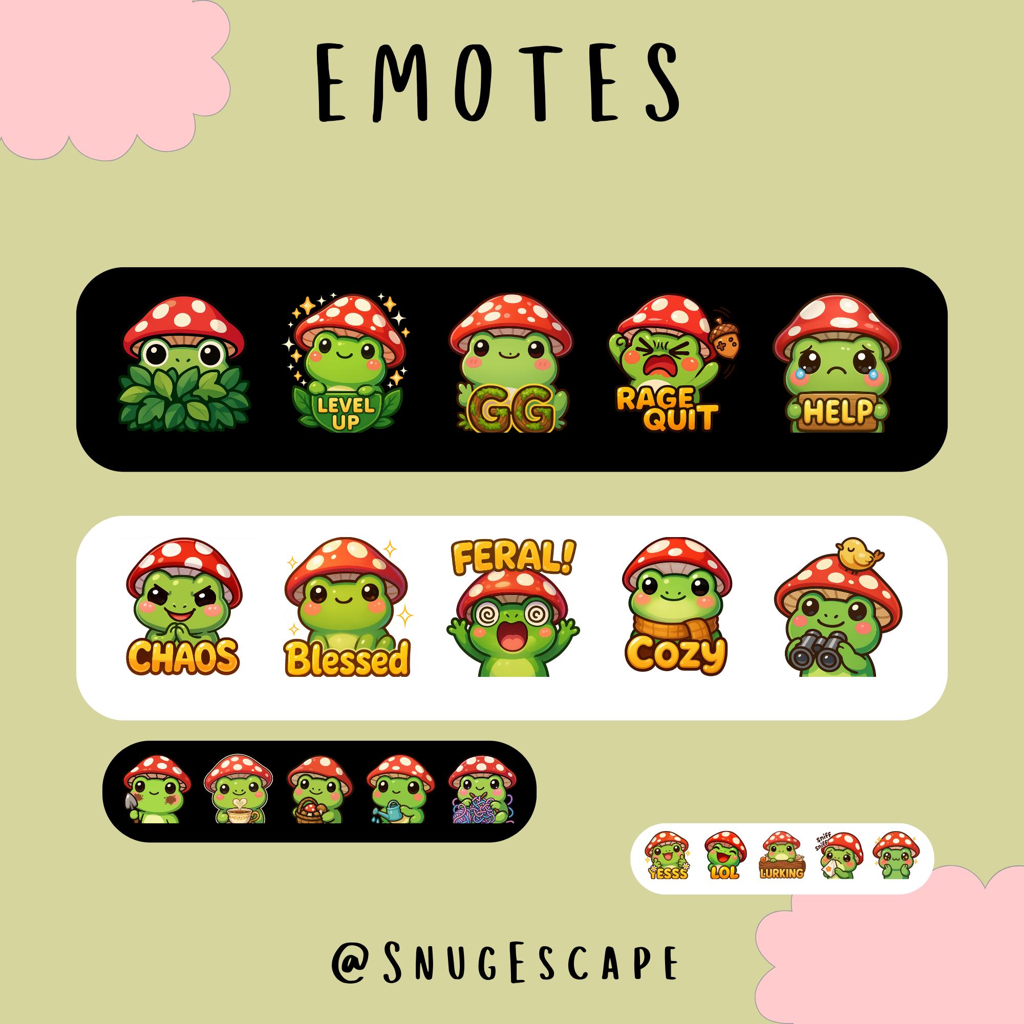 Cute Kawaii Froggy Emote Bundle Twitch, Youtube, Discord Emotes, Frog ...