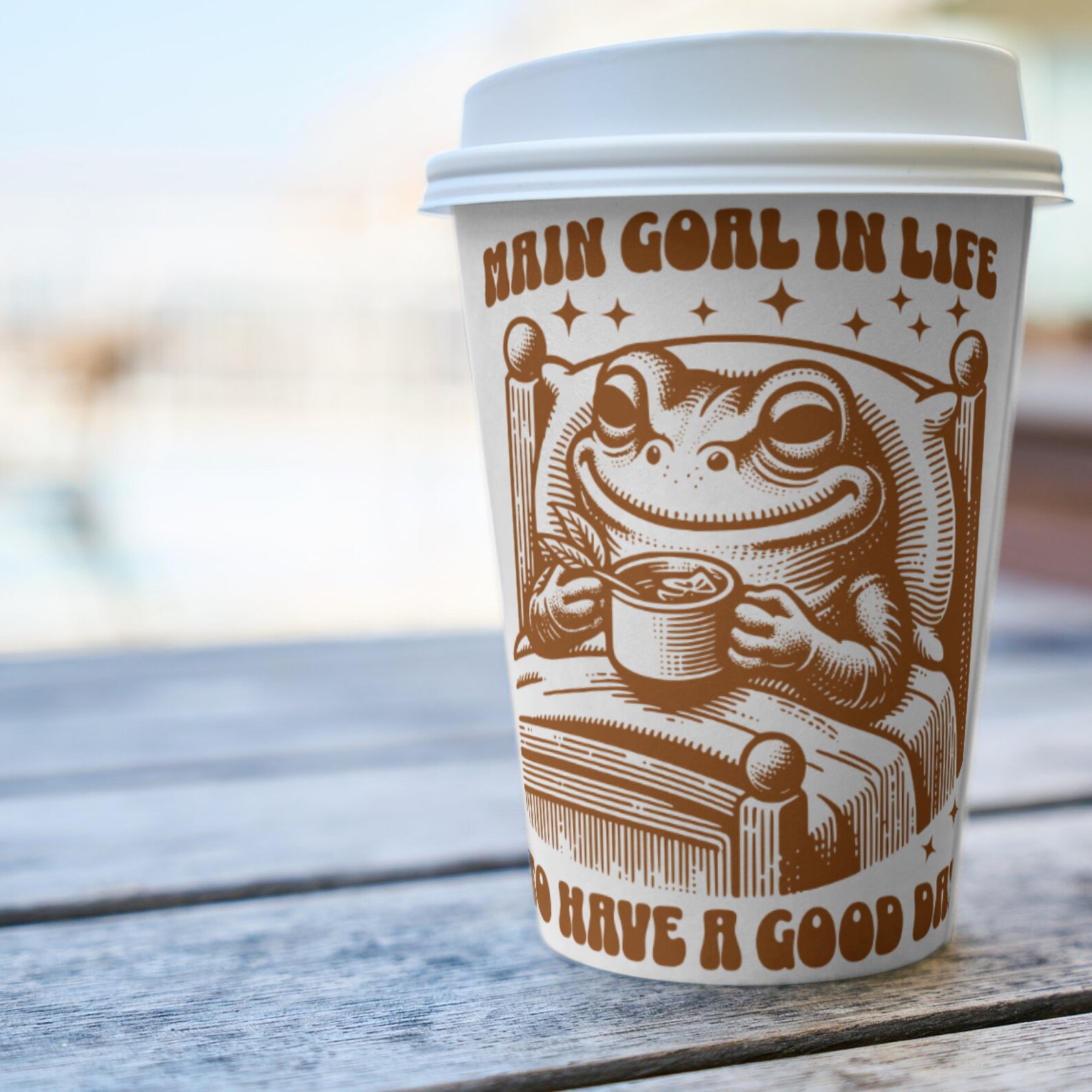 Main Goal in Life to Have a Good Day Frog PNG SVG, Trendy Vintage Cute ...