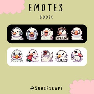 Cute Kawaii Goose Emote Bundle Twitch, Youtube, Discord Emotes, White ...