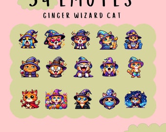 Cute Kawaii Witch Cat Emotes Bundle Twitch, Youtube, Discord Emotes ...