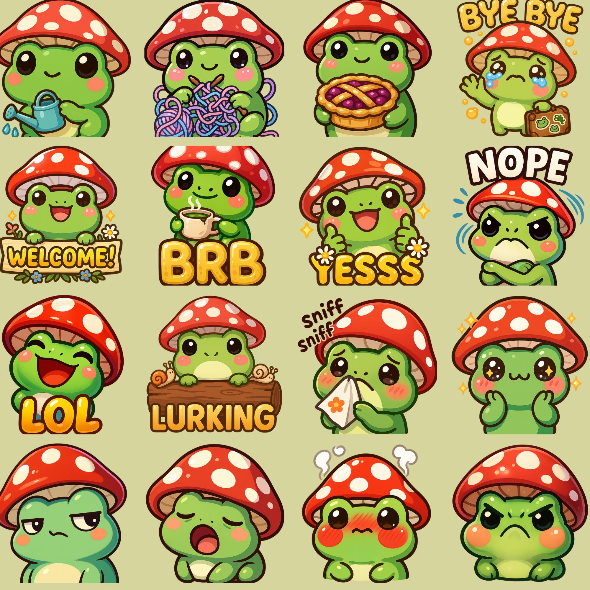Cute Kawaii Froggy Emote Bundle Twitch, Youtube, Discord Emotes, Frog ...
