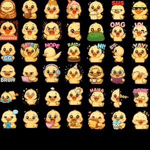 Cute Yellow Duckling Emote Bundle Twitch, Youtube, Discord Emotes ...