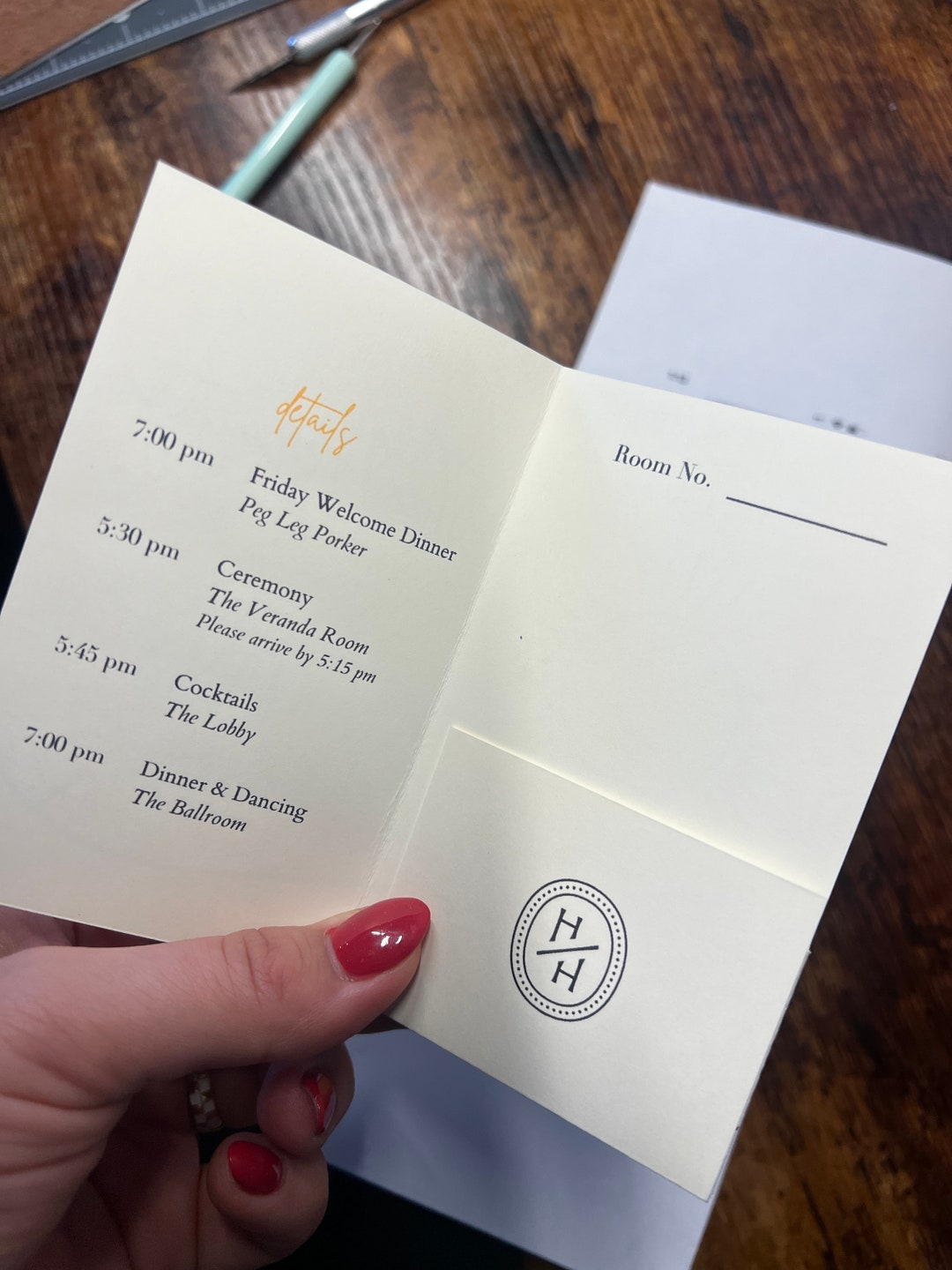 Custom Hotel Key Card Holders for Weddings and Events pocket Card Style ...