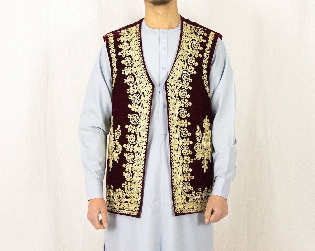 Afghani Men Shalwar Kameez Set With Handmade Waistcoat - Etsy