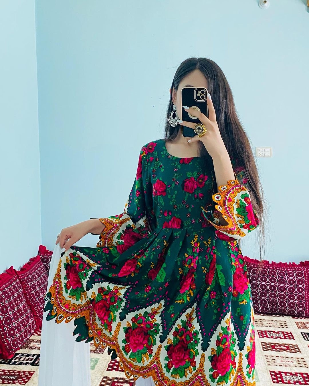 Hazara Girl Afghan Dress Hazara Afghan Traditional Home Wear Afghan ...
