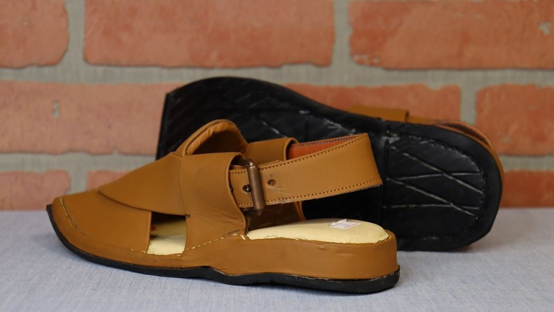 Handmade Leather Men Sandals Peshawari Charsadda Kaptaan Chappal ...