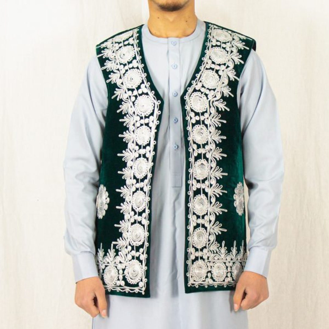 Afghani Men Shalwar Kameez Set With Handmade Waistcoat - Etsy