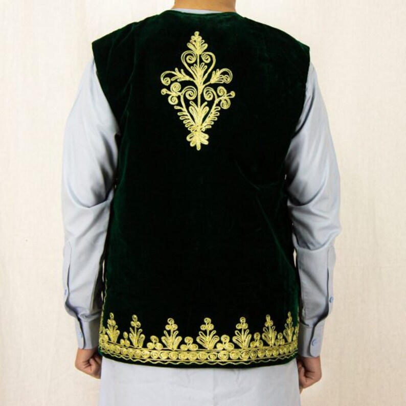 Afghani Men Shalwar Kameez Set With Handmade Waistcoat Muslim Long ...
