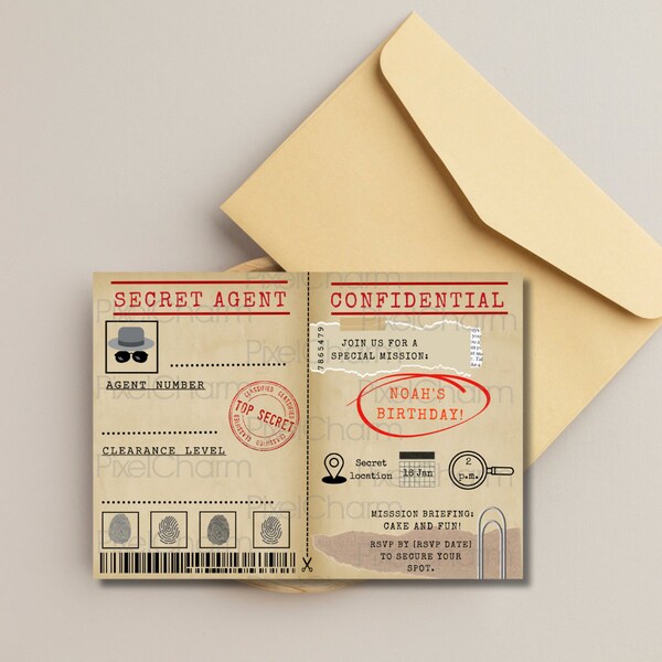 Secret Agent Id Card - Etsy