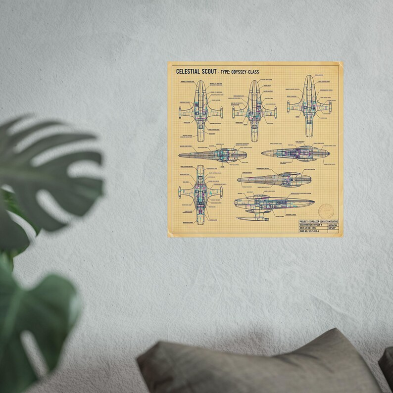 Blueprint Poster - Project Stargazer Odyssey | Vintage Engineering ...