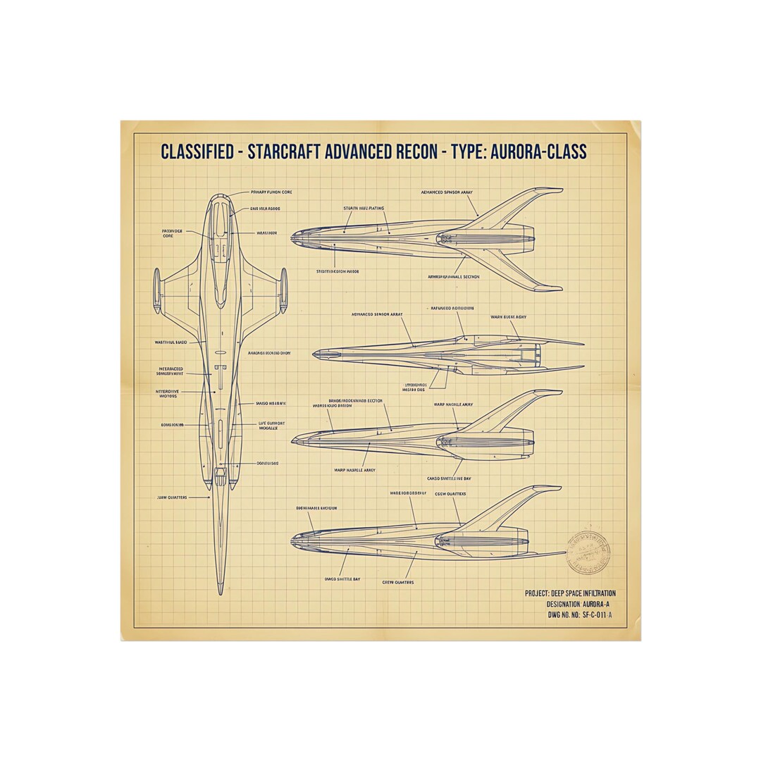 Blueprint Poster - Project Deep Space Infiltration | Vintage ...