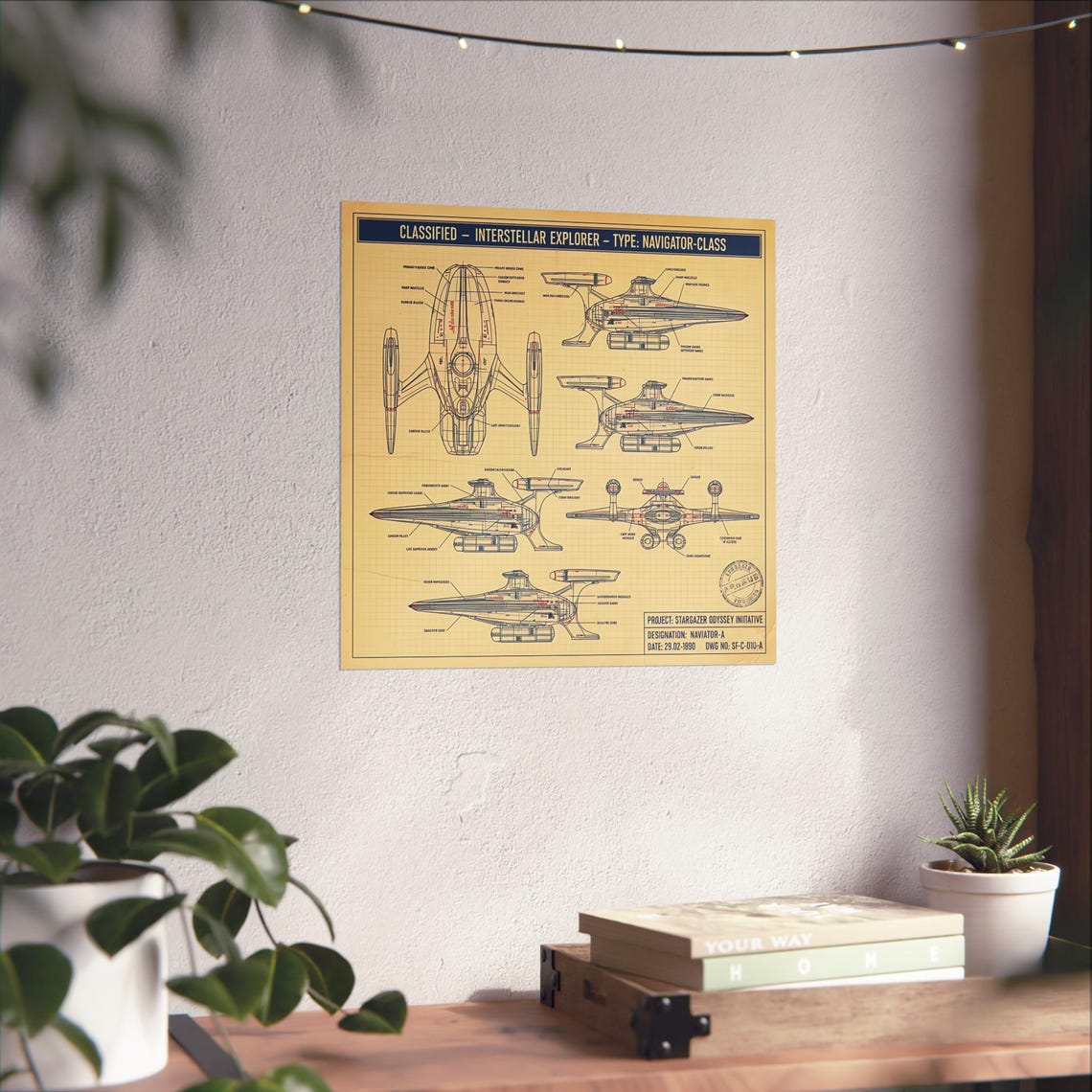Blueprint Poster - Project Stargazer Odyssey 2 | Vintage Engineering ...