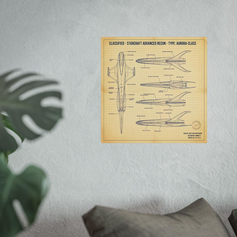 Blueprint Poster - Project Deep Space Infiltration | Vintage ...