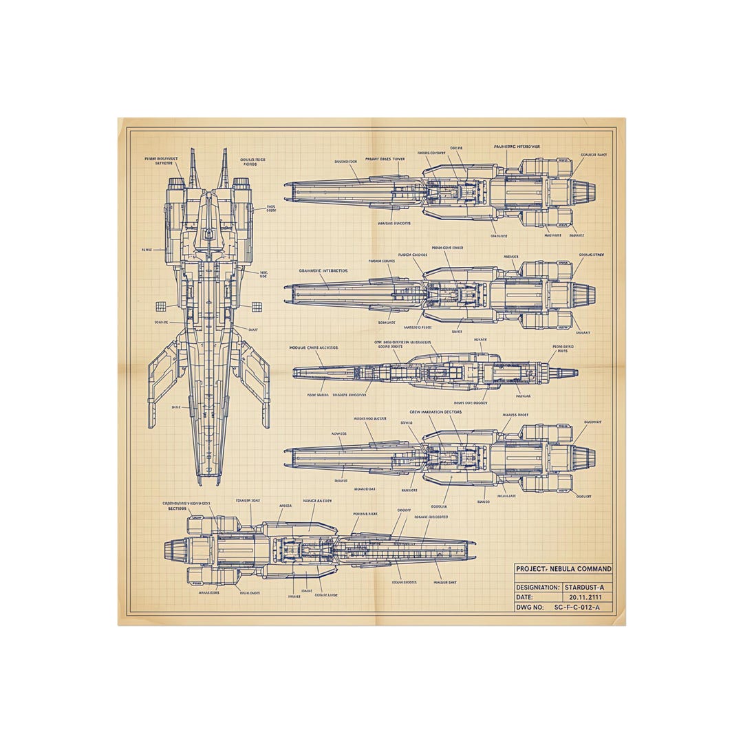 Blueprint Poster - Project Nebula Command | Vintage Engineering Diagram ...