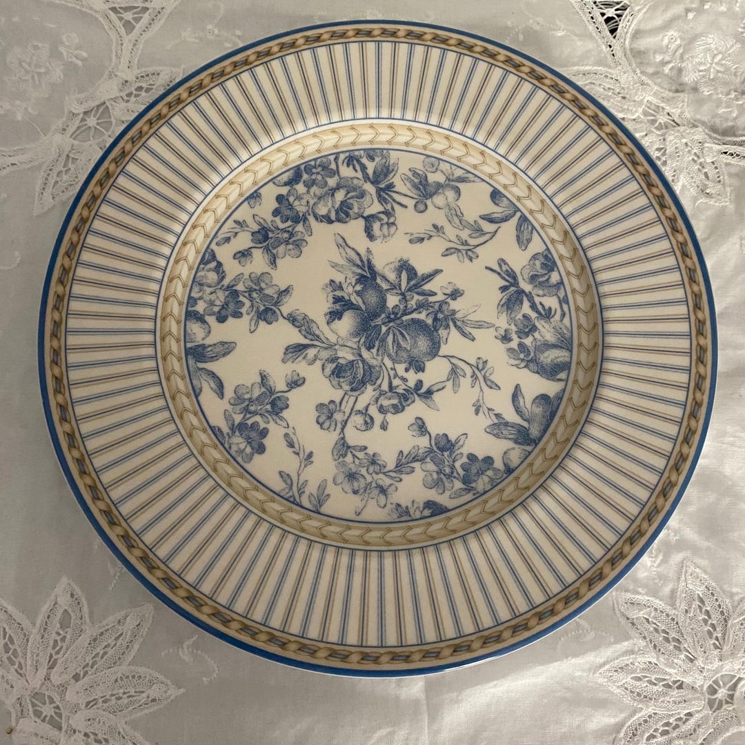 Royal Doulton Studio Provence Fine China Salad Plates Blue Floral ...
