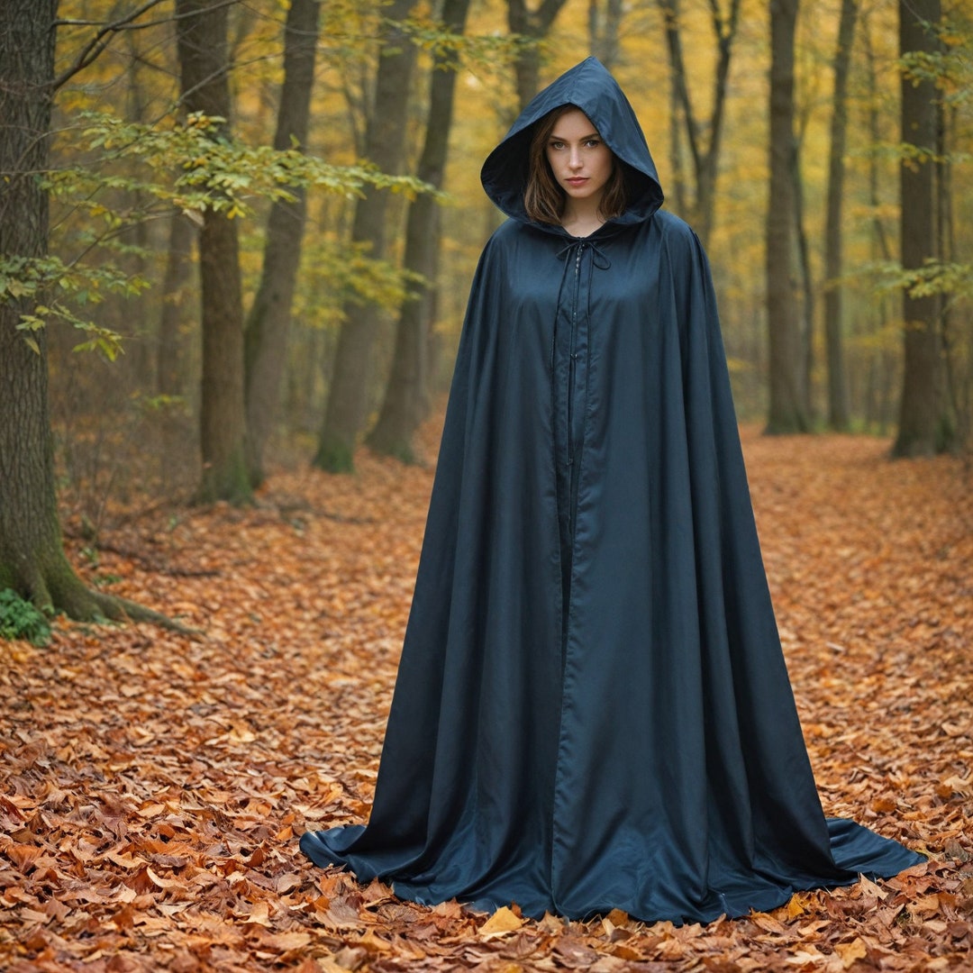 Medieval Hooded Cosplay Cloak | Witch Mysterious Goth Clothing | Vintage Renaissance Clothes for ...