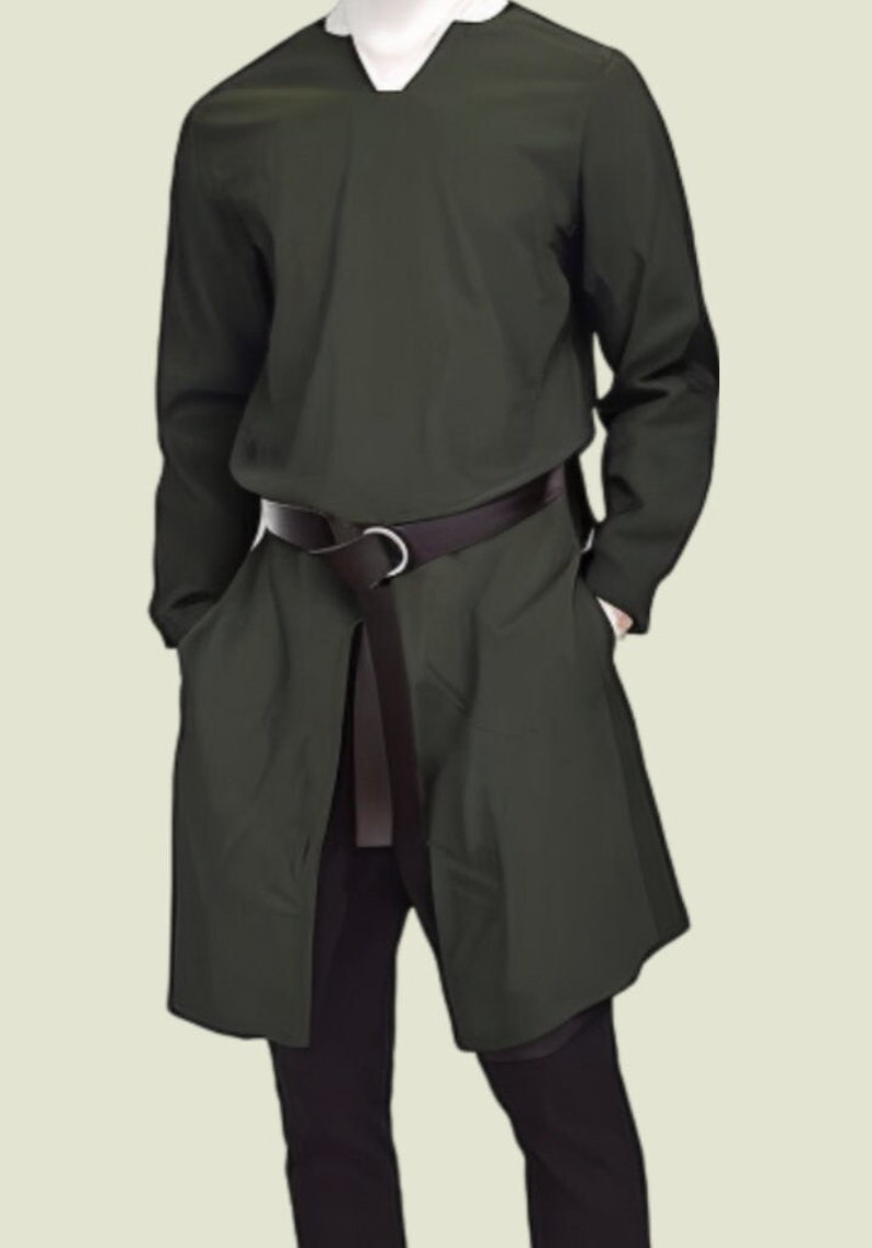 Mens Renaissance Viking Tunic black Gothic Pirate Clothes Medieval ...