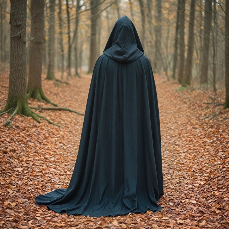 Medieval Hooded Cosplay Cloak Witch Cloak With Hood Vintage Renaissance ...