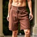 Men’s Brown Lace-up Medieval Shorts | Viking Cosplay Bottoms ...