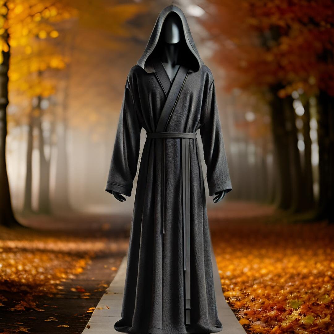 Unisex Wizard Hooded Robe Cloak | Long Sleeve Gothic Halloween Cloak ...