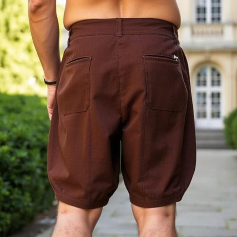 Mens Brown Lace-up Medieval Shorts Viking Cosplay Bottoms Renaissance ...