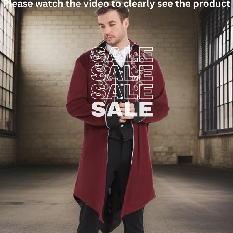 Medieval Embroidered Velvet Vampire Tail Coat Men's Vintage Gothic ...