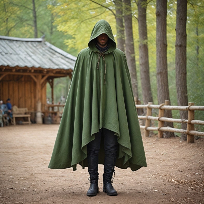 Medieval Unisex Ranger Hooded Cloak Renaissance Steampunk Vampire Cape ...