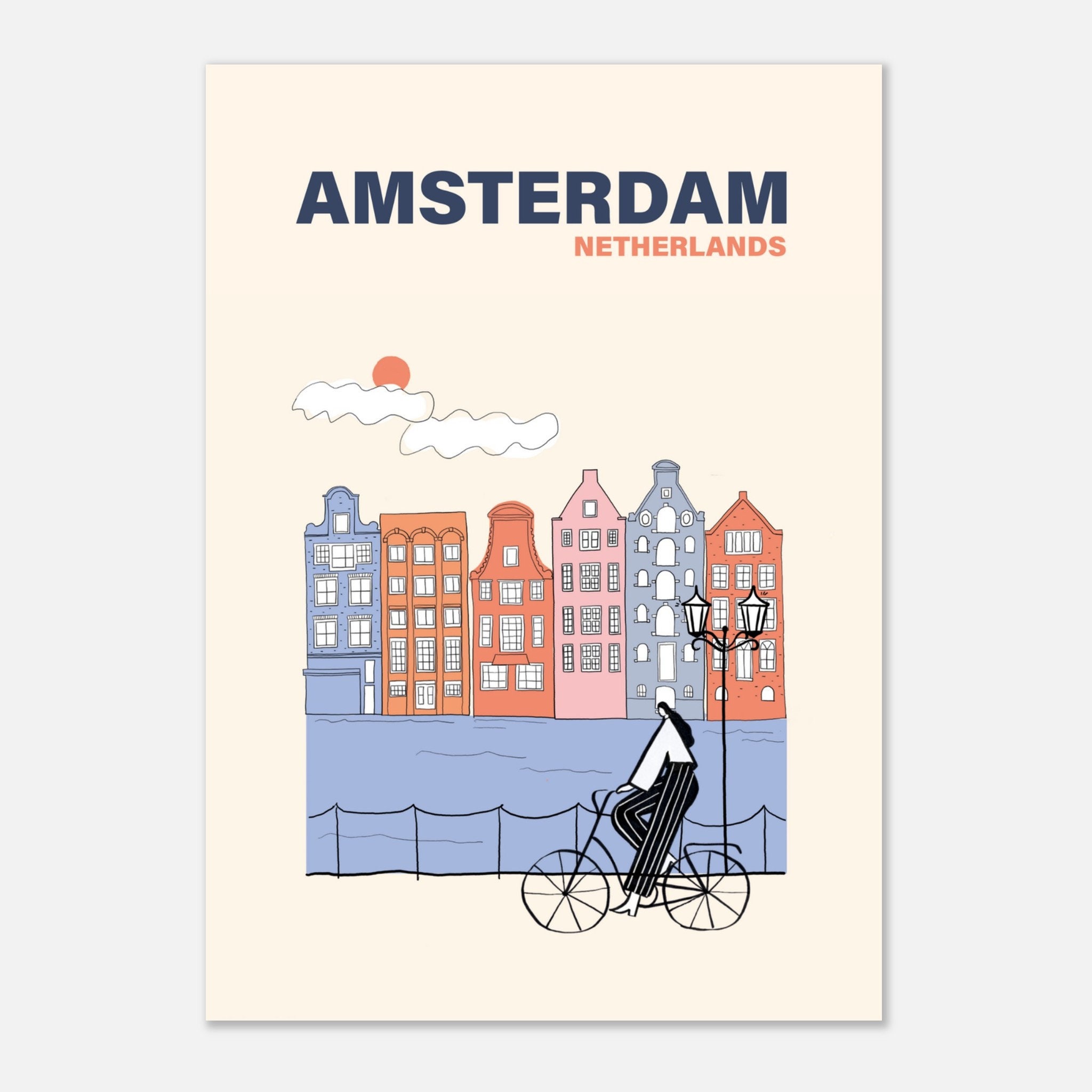 Amsterdam Netherlands Travel Poster | Amsterdam Travel Print ...