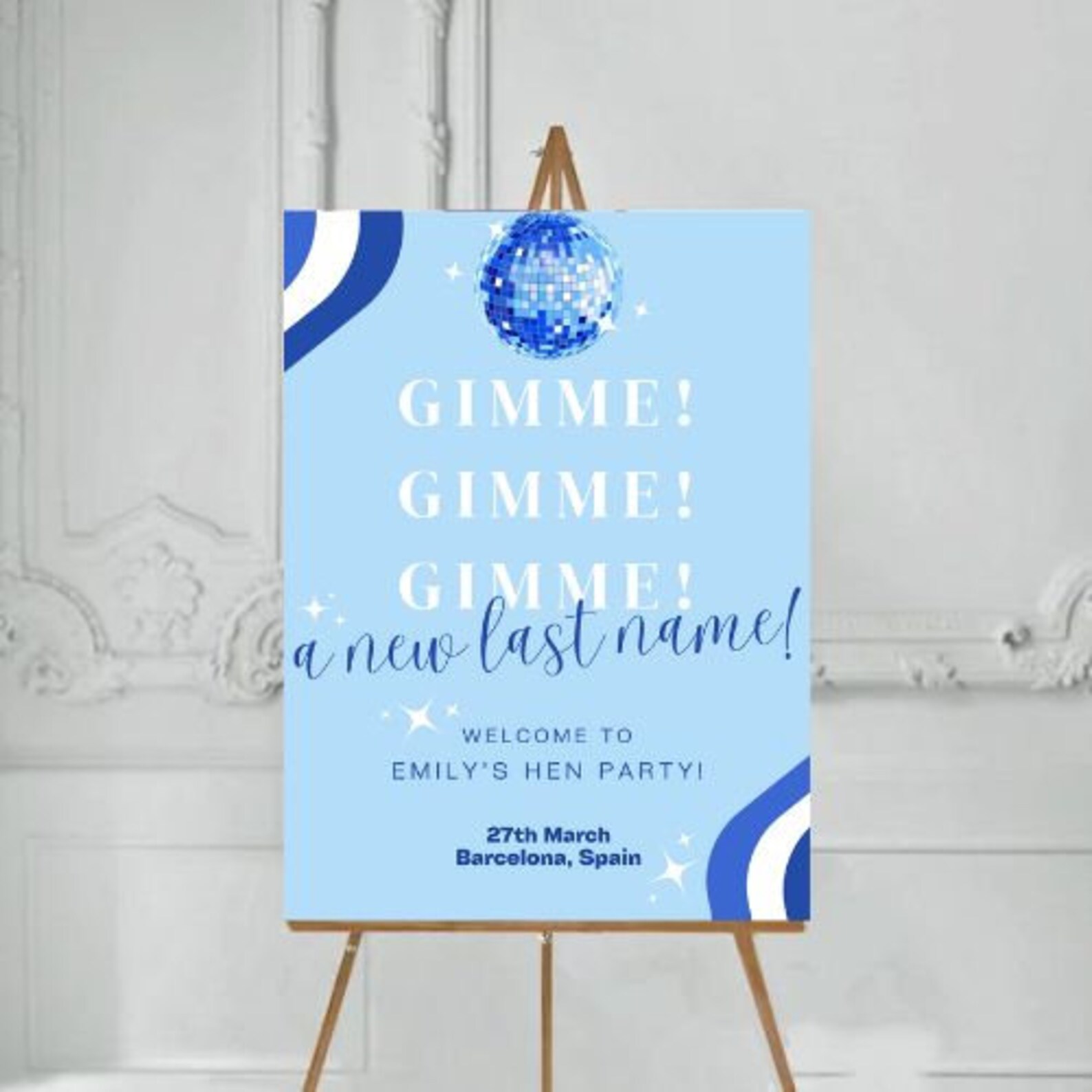 MAMMA MIA THEME Personalised Party Sign Digital Download Disco Ball ...