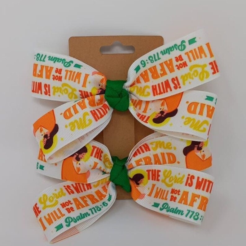 3-inch Jesus Hair Bows for Girls W/ Alligator Clip, Psalm 118:6 Bible ...