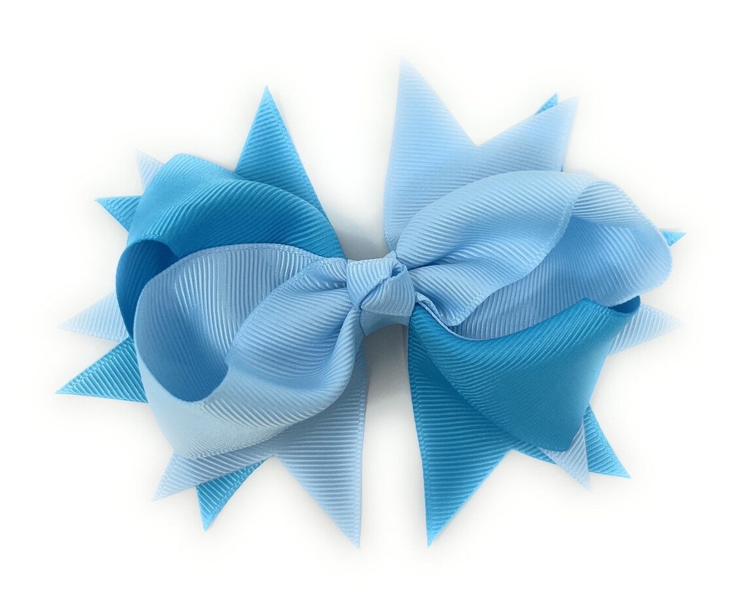 Baby Blue & Dark Blue Grosgrain Ribbon Hair Bows for Girls Babies (pair ...