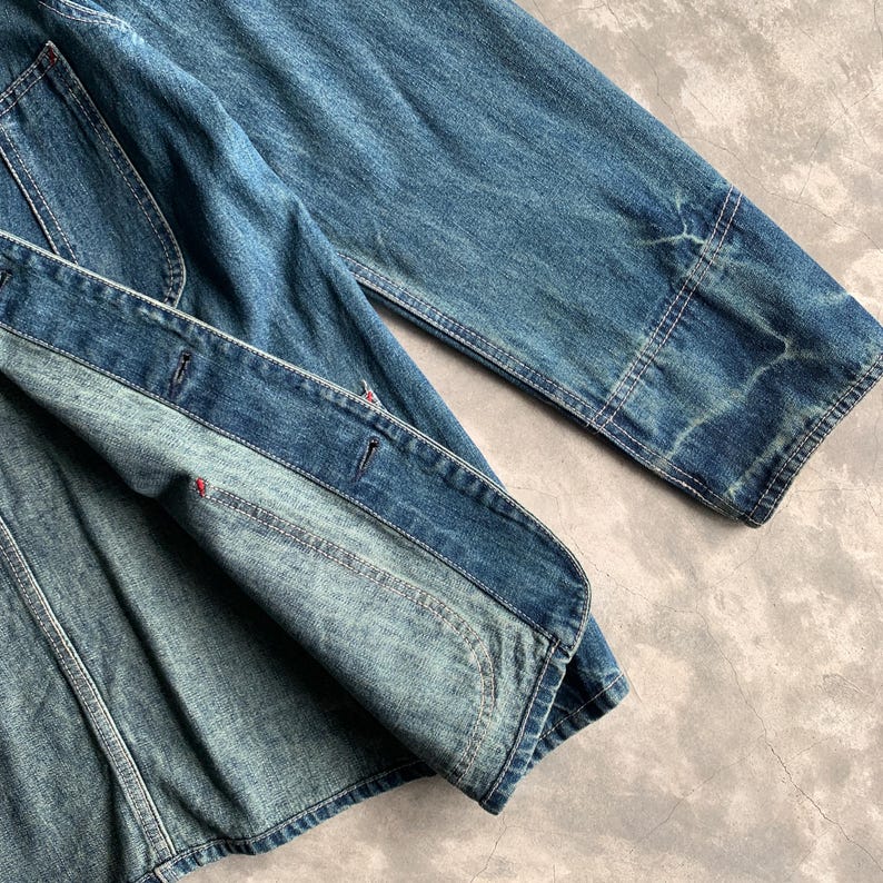 Rare Denim Chore Coat 'US Naval' Washed Beautiful Fade Jacket - Etsy