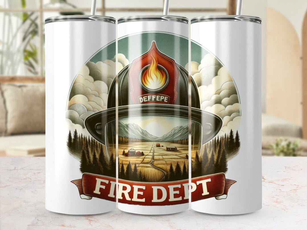 Firefighter Tumbler Wrap PNG, Fire Dept Tumbler Sublimation ...