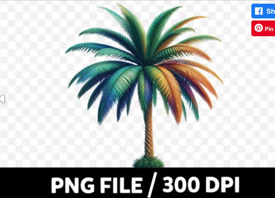Watercolor Palm Tree Sublimation Clipart Palm Tree Png Tropical Island ...
