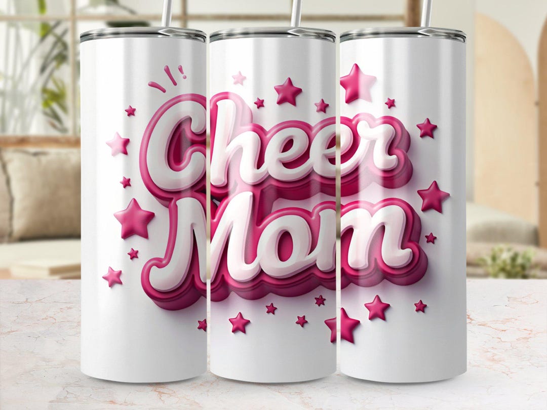 Cheer Mom Tumbler Wrap, 20oz Skinny Tumbler Wrap PNG, Cheerleading Gift ...