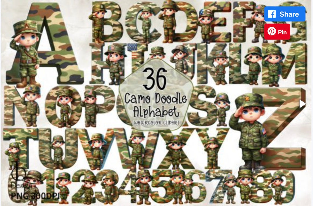 Camo Doodle Letters Sublimation Clipart Camo Doodle Letters Clip Art ...