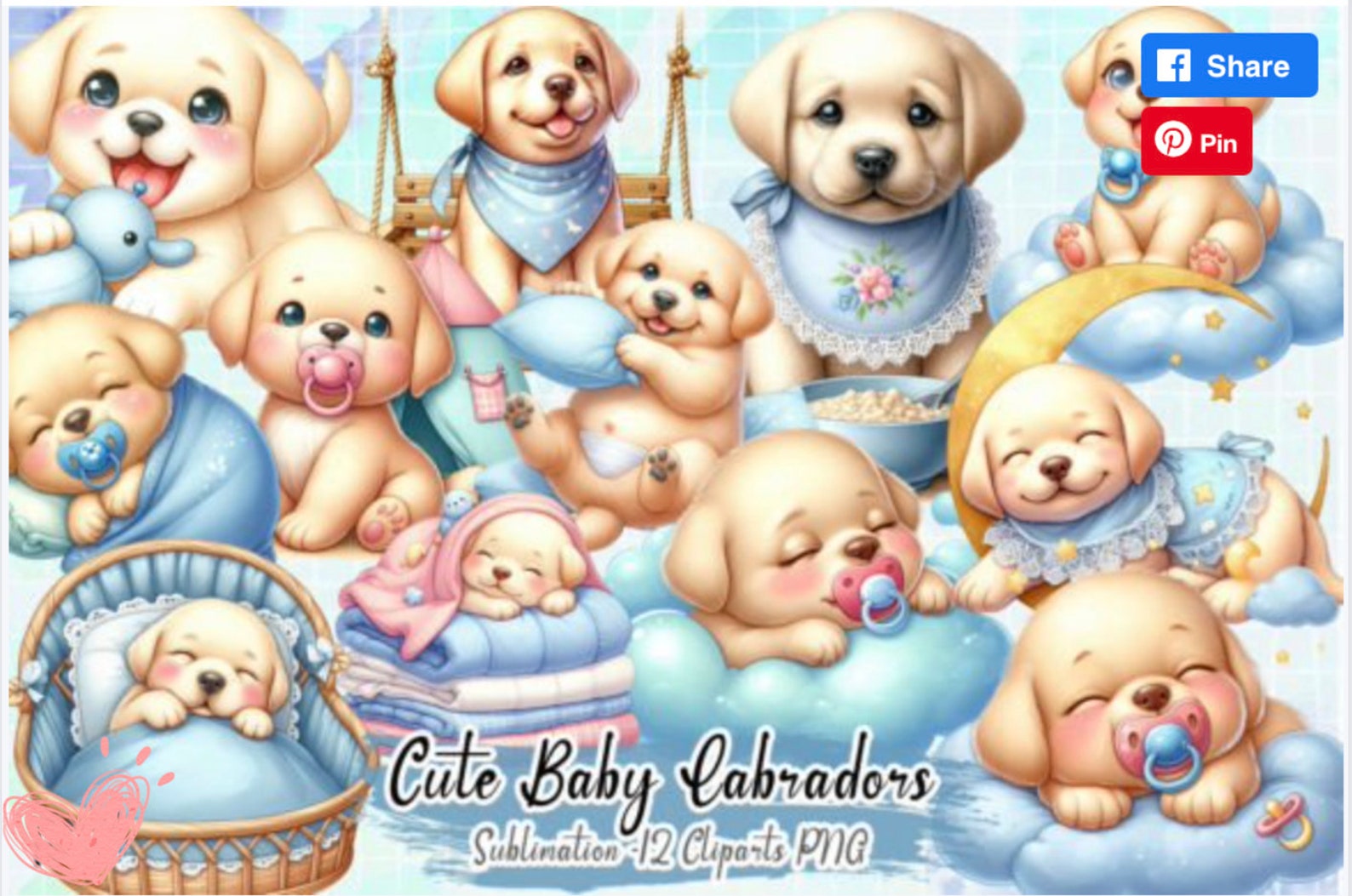 Cute Baby Labradors Sublimation Clipart Cute Baby Black Labrador Png ...