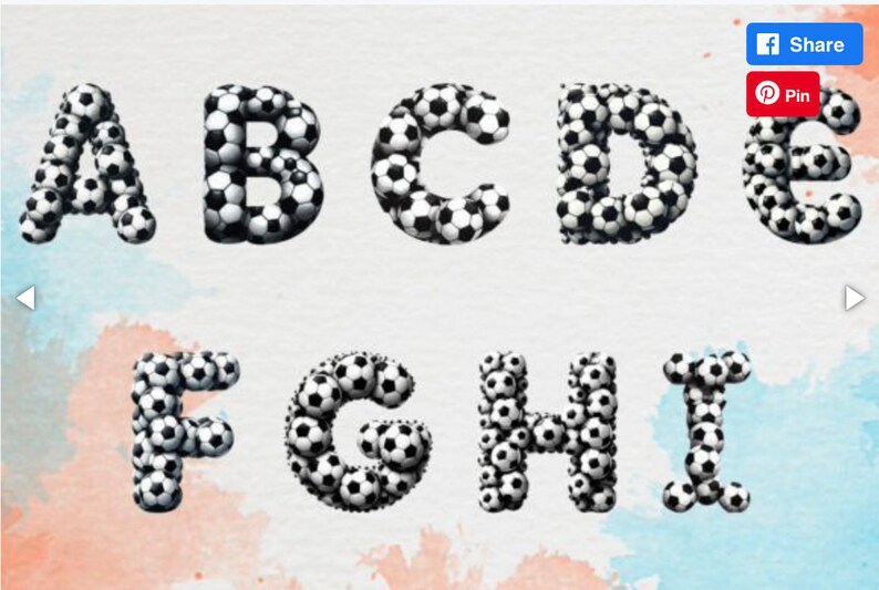 Soccer Ball Letters Clipart PNG Graphics Soccer Alphabet PNG Black and ...