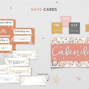 EDITABLE Printable Boho Rainbow Calendar Classroom Decor Calendar Boho ...