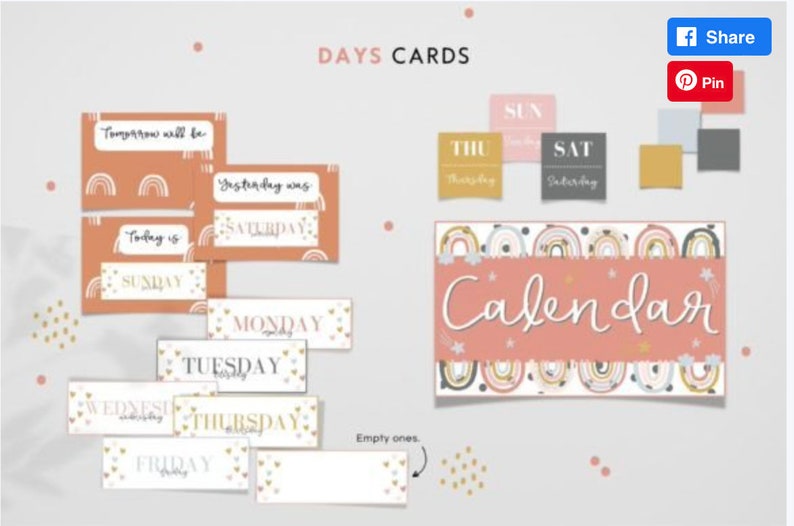 EDITABLE Printable Boho Rainbow Calendar Classroom Decor Classroom ...