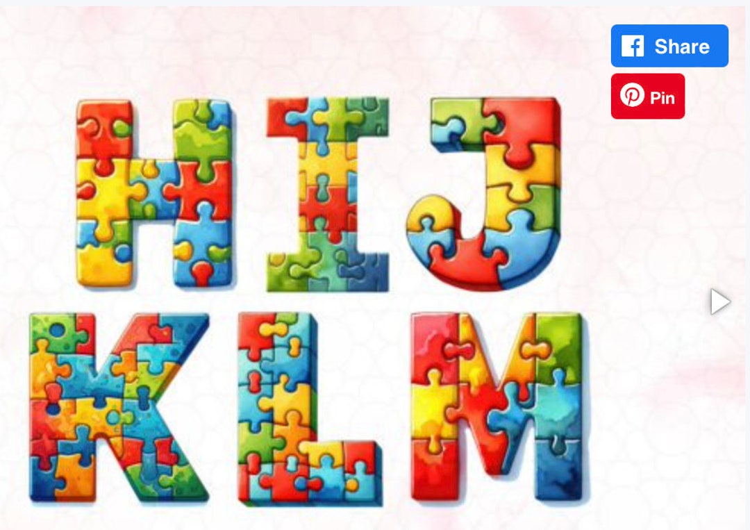 Autism Awareness Alphabet Clipart PNG Watercolor Autism Alphabet Png ...