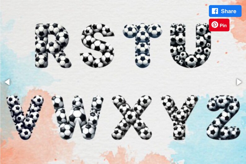 Soccer Ball Letters Clipart PNG Graphics Soccer Alphabet PNG Black and ...