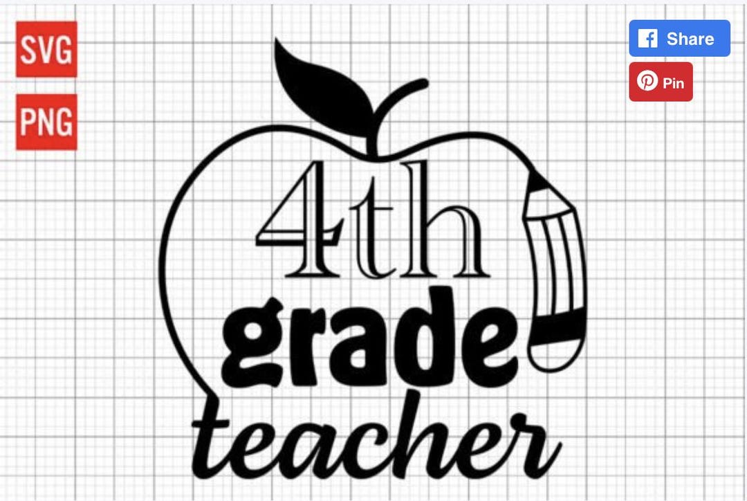 4th Grade Teacher SVG Fourth Grade PNG Image Back to School Leopard 4th ...