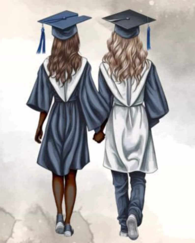 Graduation Couple Watercolor Clipart Watercolor Graduation Collection ...