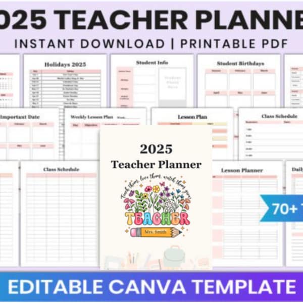 Teacher Planner - Etsy