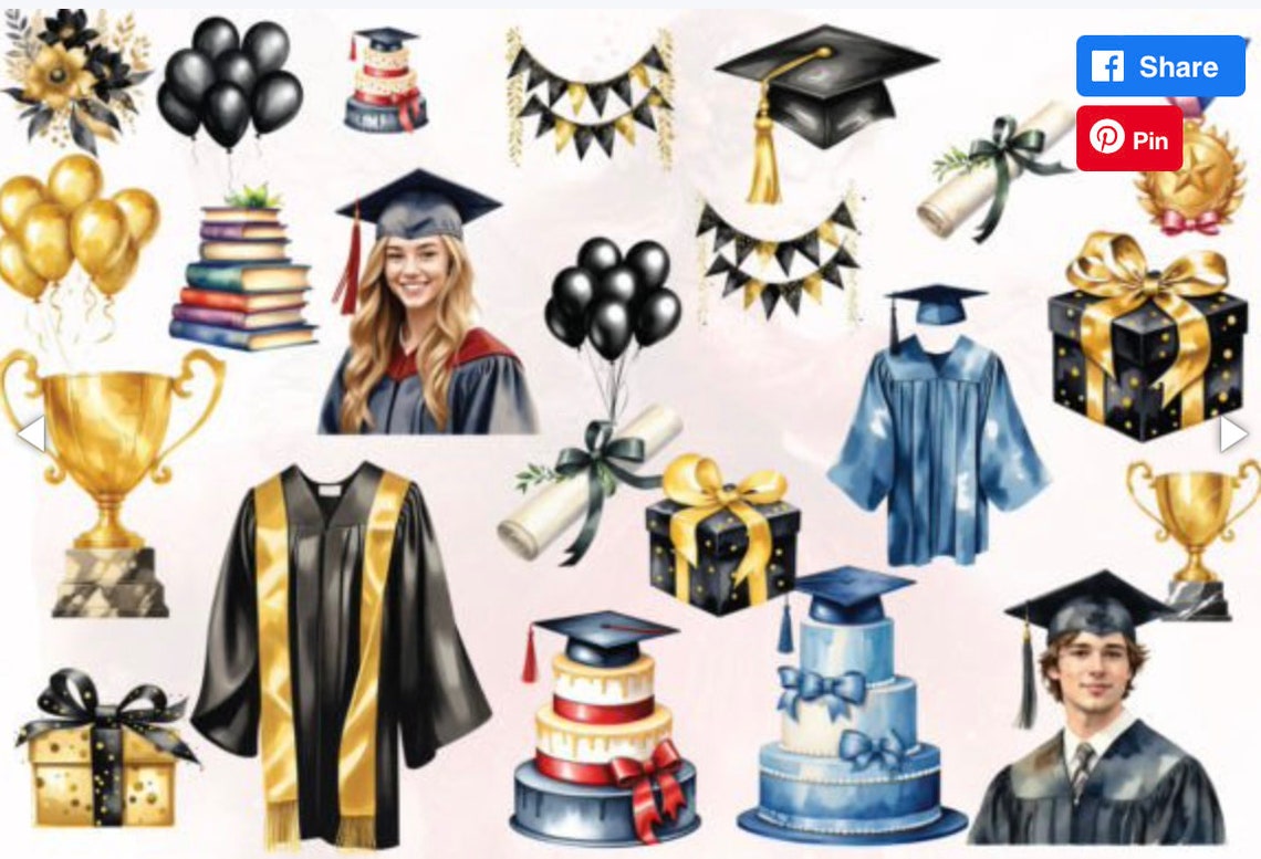 Graduation Clipart Bundle Graduation Clipart Png Graduation Ceremony ...