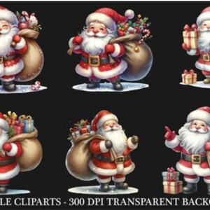 Christmas Cheerful Santa Claus Clipart Watercolor Santa Clipart Cute ...
