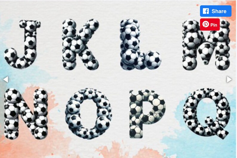 Soccer Ball Letters Clipart PNG Graphics Soccer Alphabet PNG Black and ...